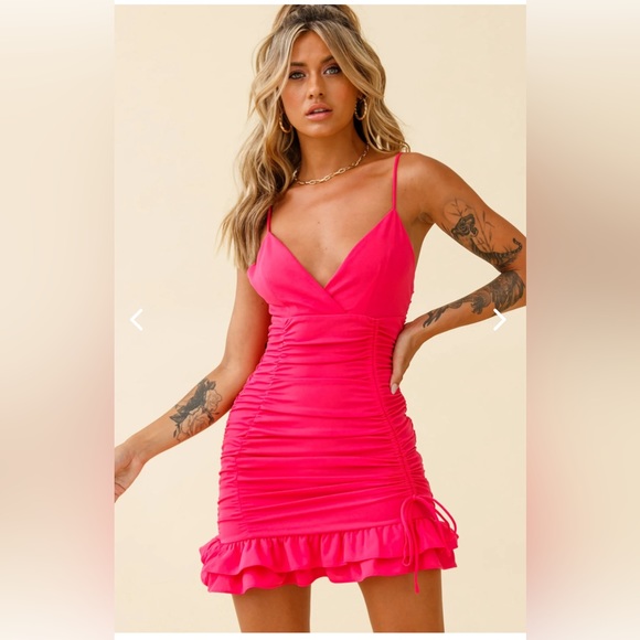 Dresses | Selfie Leslie Earth Angel Drawstring Feature Ruched Party ...